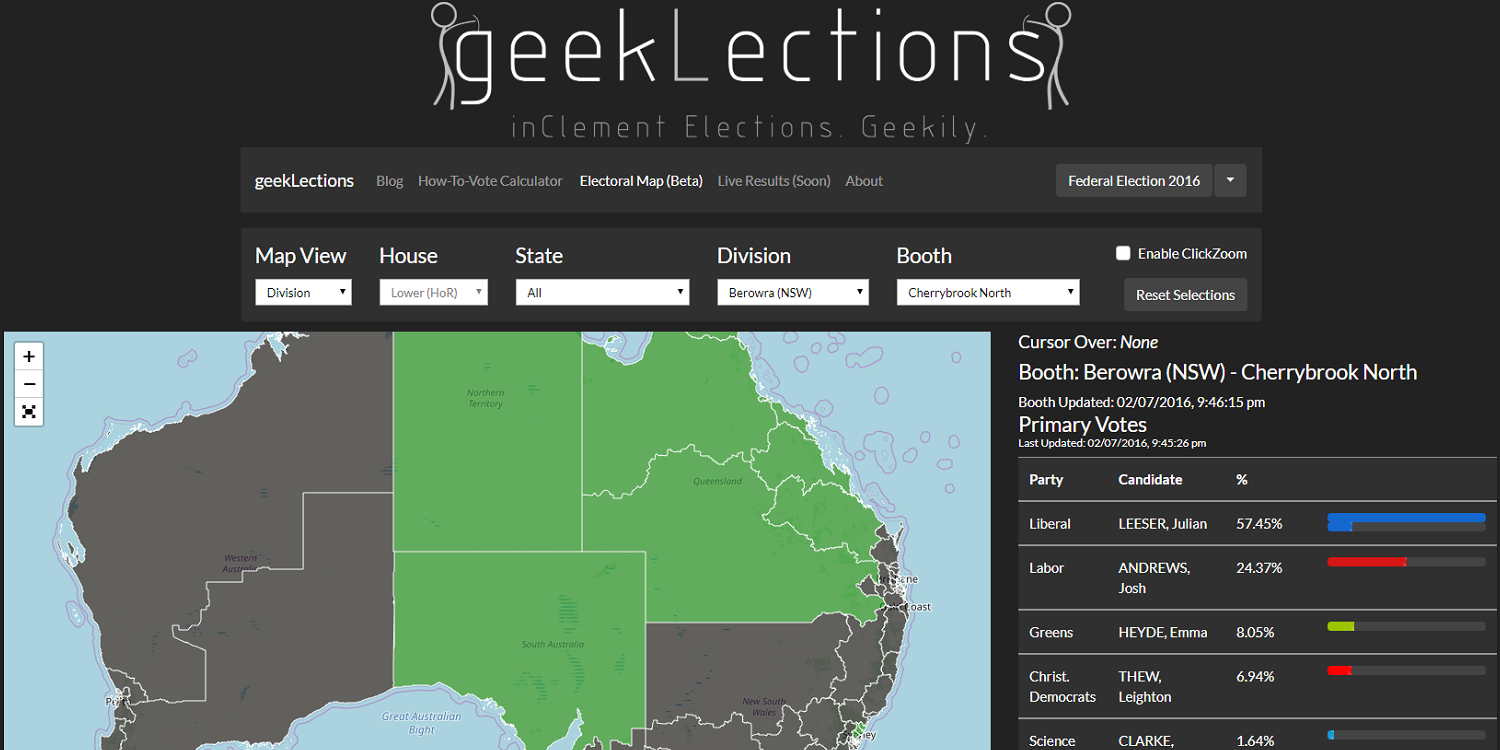 geekLections: Live 2019 Federal Election Results